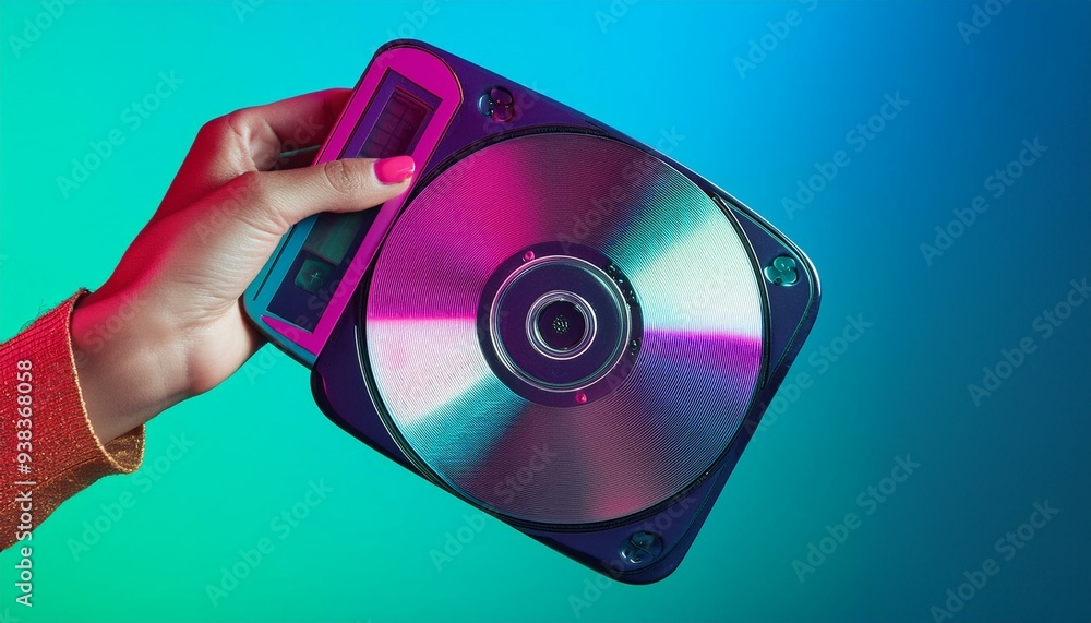 Art piece. Contemporary aesthetic design. Human hand holds old ...