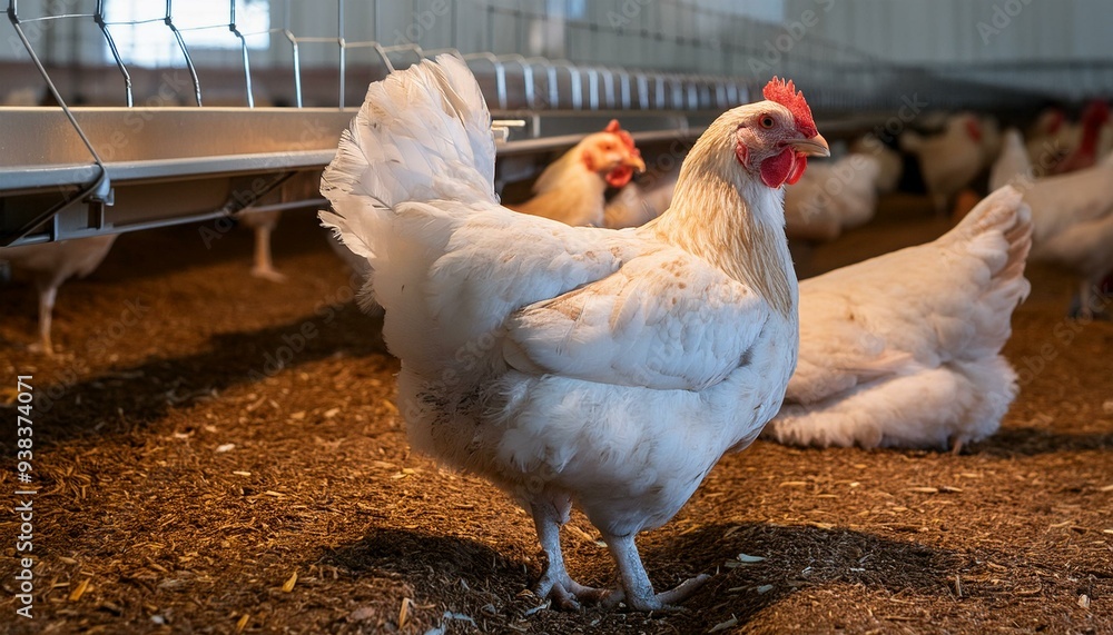Poultry farming of Cornish broiler chickens, a type of meat from the ...