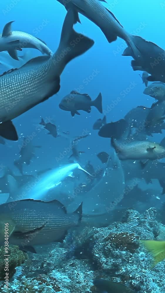 Deep beneath tranquil sea, rich underwater ecosystem unfolds with ...