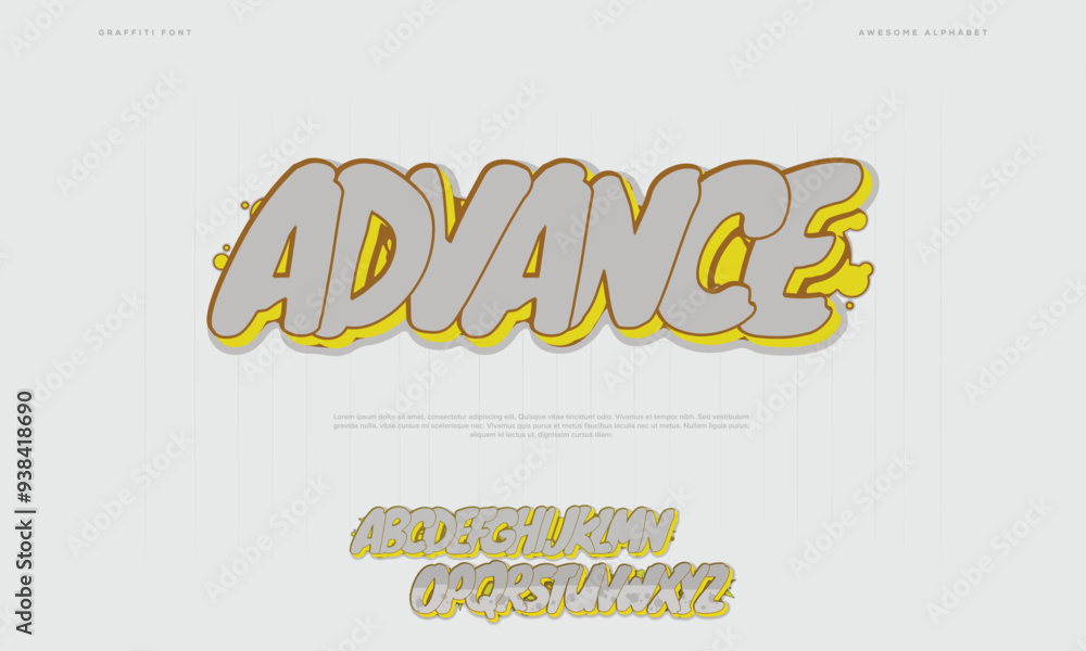 Hand Written Graffiti Font Alphabet Vector Set On Black A B C D E