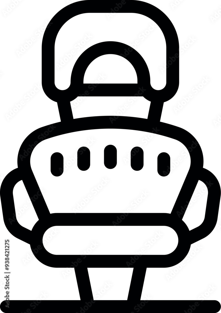 Icon of a baby car seat featuring a secure five point harness system ...