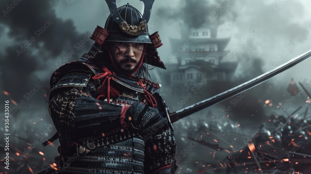 Historical depiction - japanese samurai portrait, essence of warrior's ...