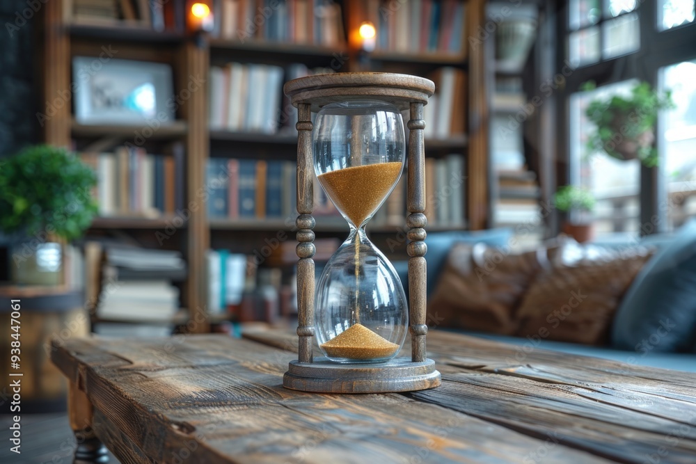 Temporal essence: hourglass, symbolizing the swift passage of time ...