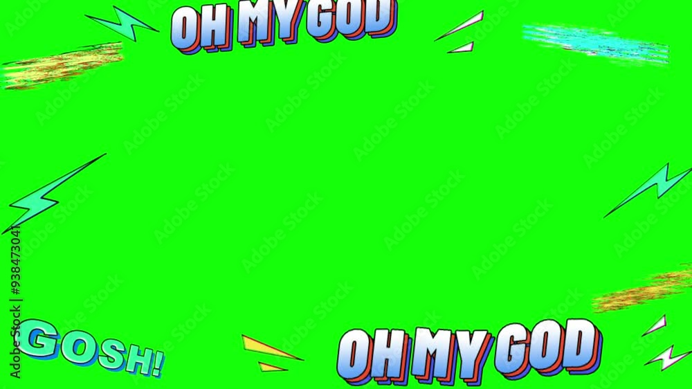 OH My God Green Screen pop up animation motion graphic with chroma key ...