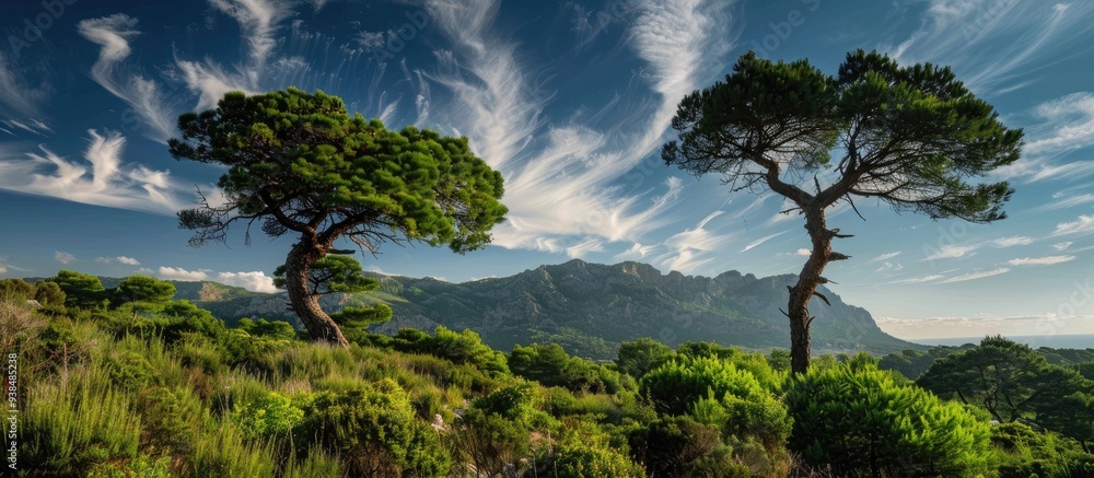 The Stone Pine Botanical Name Pinus Pinea Also Known As The Italian ...