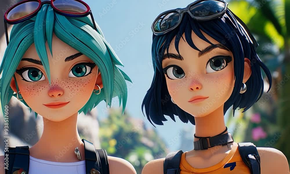 2D cartoon style characters inspired by a popular video game at a comic ...