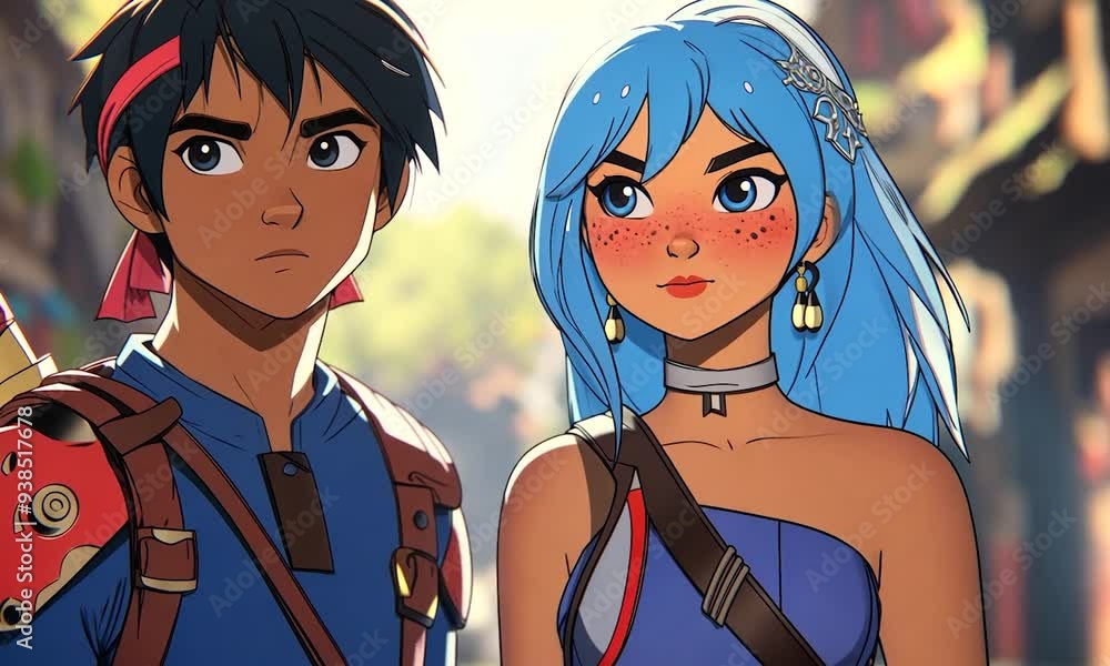 2D cartoon style characters inspired by a popular video game at a comic ...