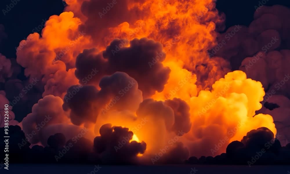 2D cartoon style explosion effect featuring smoke elements Stock Video ...