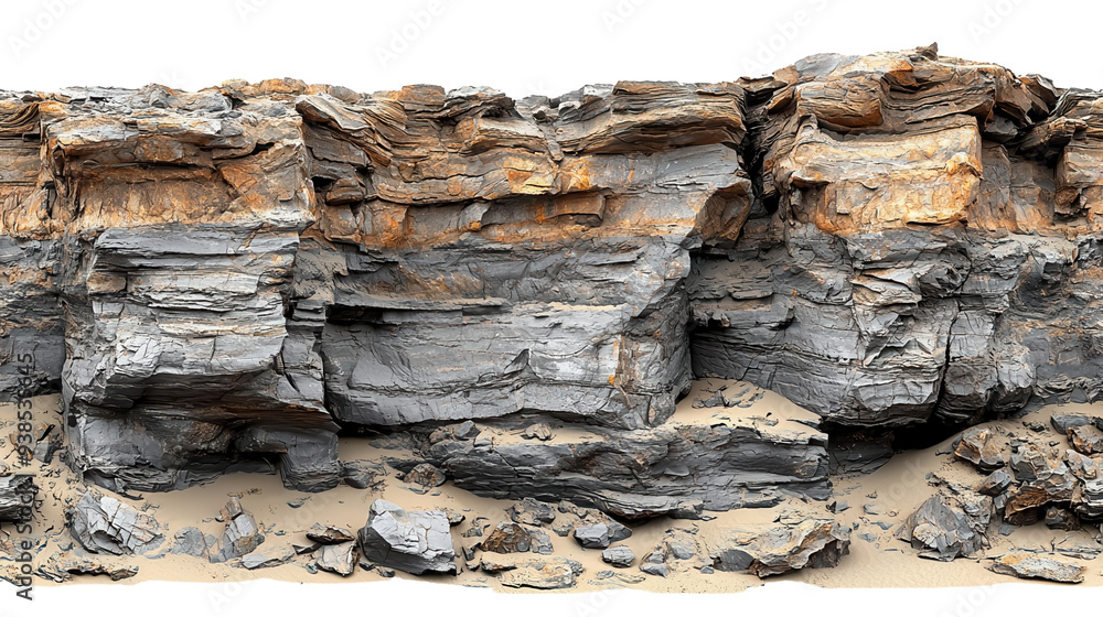 Stunning geological rock formation showcasing layers of gray and orange ...