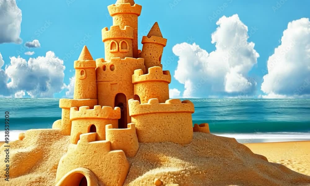 2D cartoon style sandcastle Fun activity for kids to create their own ...