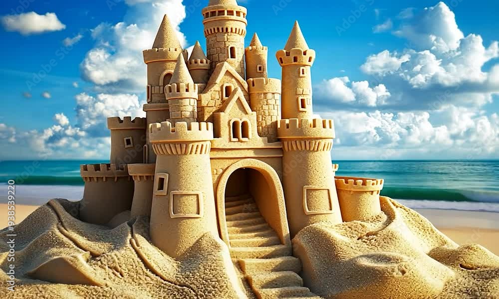 2D cartoon style sandcastle Fun activity for kids to create their own ...