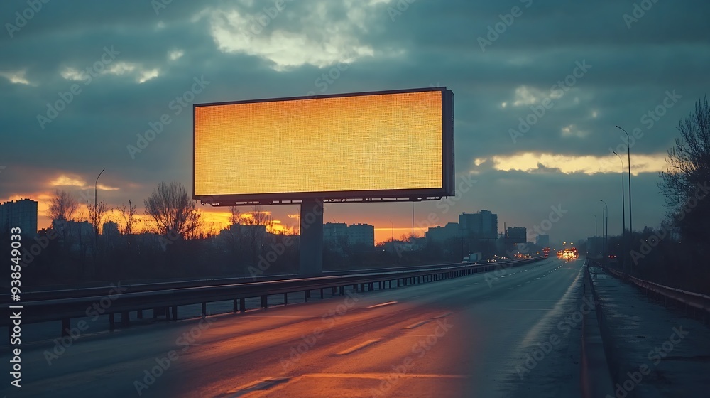 Blank billboard or road sign template on the highway Empty billboard ...
