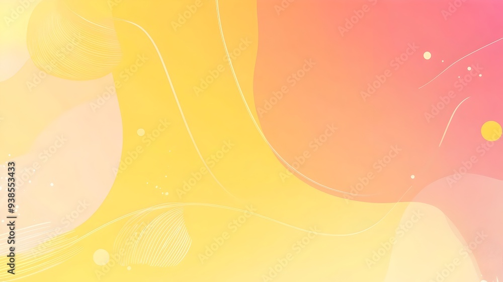 Minimalistic and modern background with a thin light yellow frame and ...