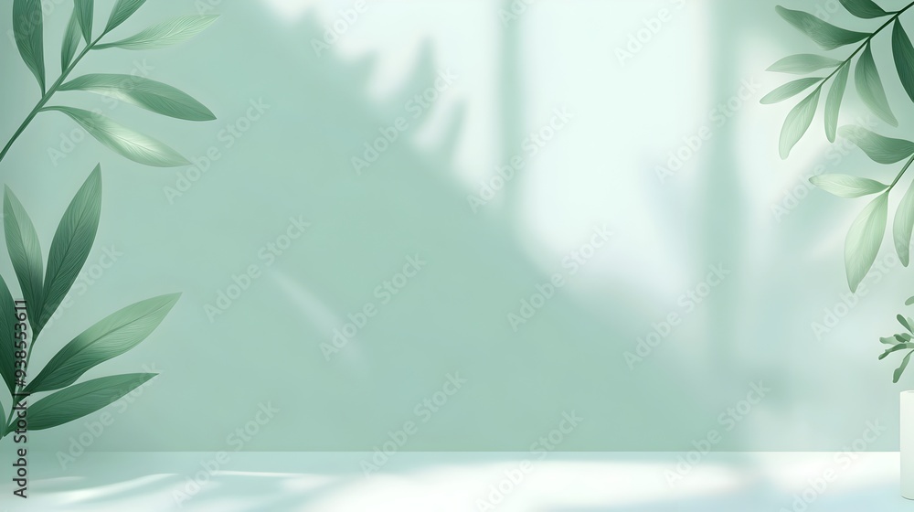 A clean minimalistic background with a soft muted green frame perfect ...