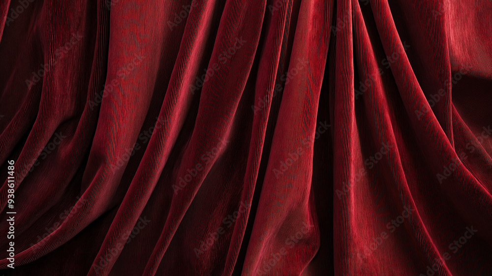 Luxurious Velvet Drapes Background with Detailed Folds and Shadows for ...