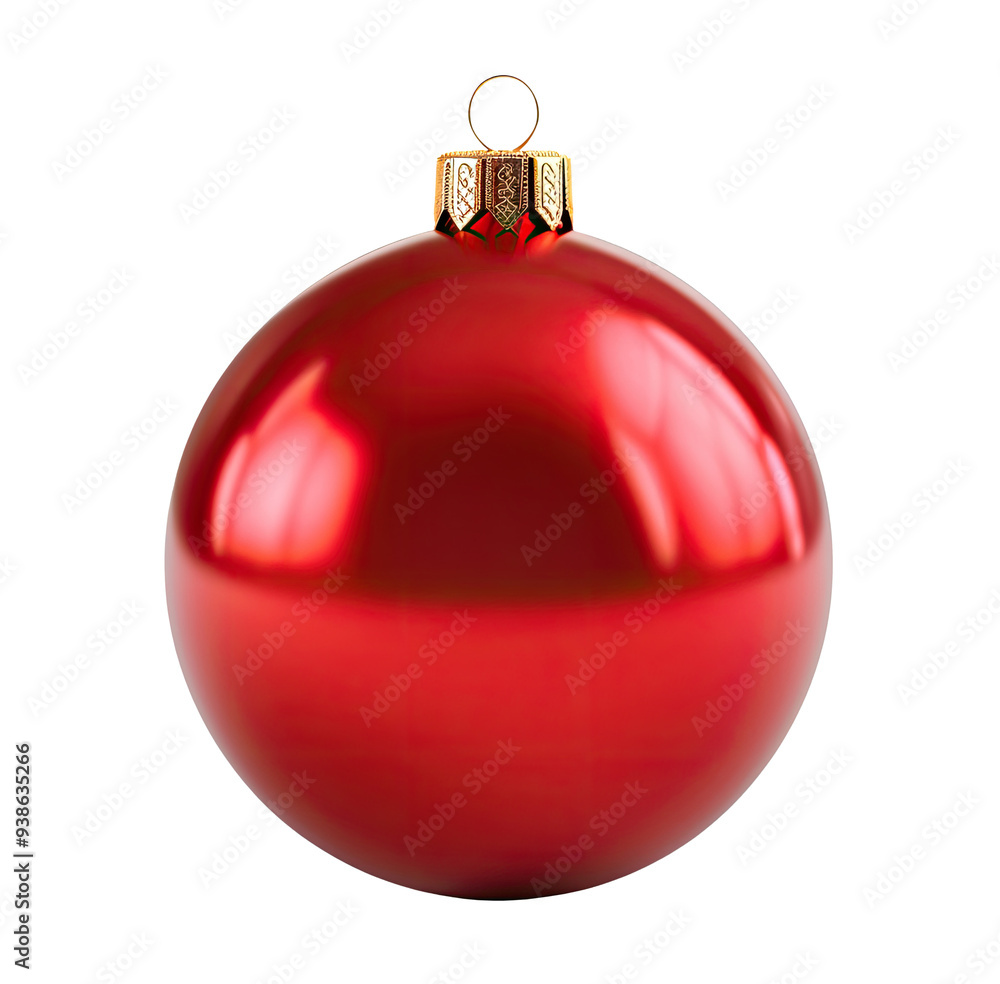 Red Christmas ball isolated on transparent background Stock Photo ...
