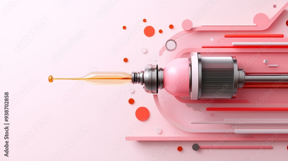 Minimalist oil filter diagram with basic shapes, flat colors, and a ...