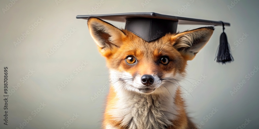 Cute fox wearing a graduation cap, Fox, Graduation, Cap, Cute, Animal ...