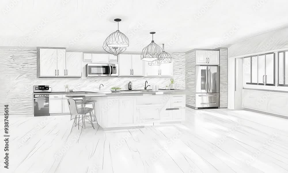 Kitchen sketch plan of what your kitchen could look like. Interior ...
