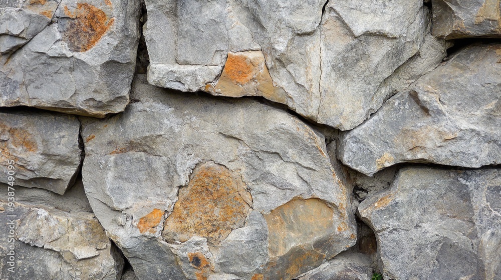 Stone Slab with Cracks on Castle Wall. A Detailed View of a Weathered ...