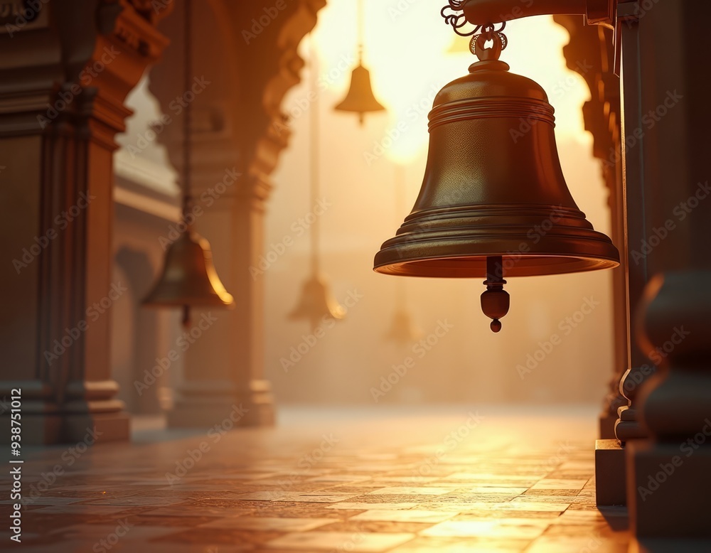 Nepali Temple Decorative, Hindu Temple Bell Closeup | Brass made bell ...