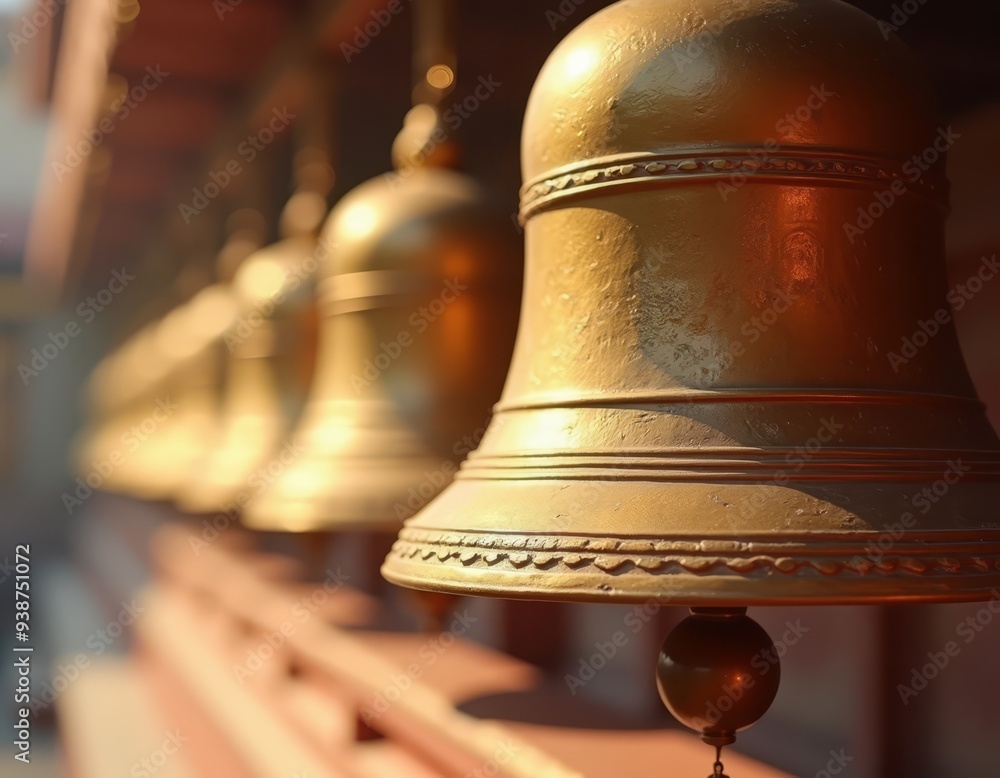 Nepali Temple Decorative, Hindu Temple Bell Closeup | Brass made bell ...