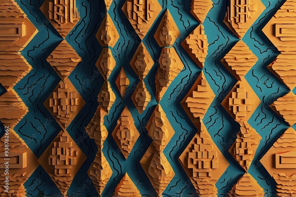 Abstract seamless geometric pattern. Optical illusion of image. Smooth ...