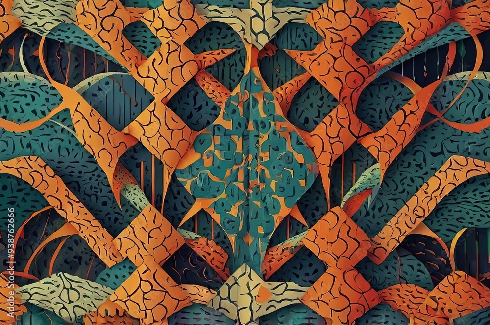 Abstract seamless geometric pattern. Optical illusion of image. Smooth ...