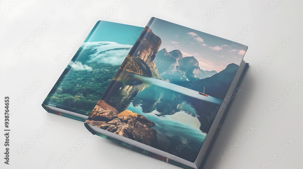Travel book cover template with scenic photos and wanderlust vibe ...