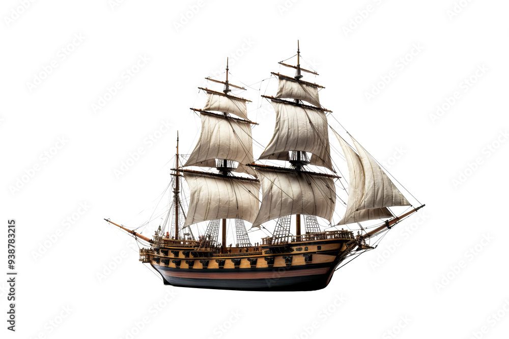 High-resolution PNG image of a detailed ship isolated on a crisp ...