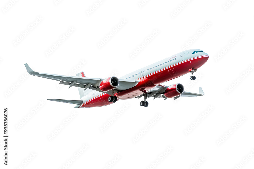 Commercial airplane isolated on transparent background, high-resolution ...