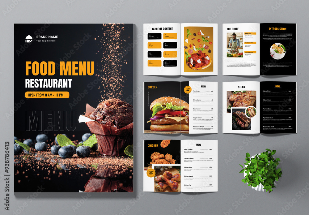 Restaurant Food Menu Layout Stock Template | Adobe Stock