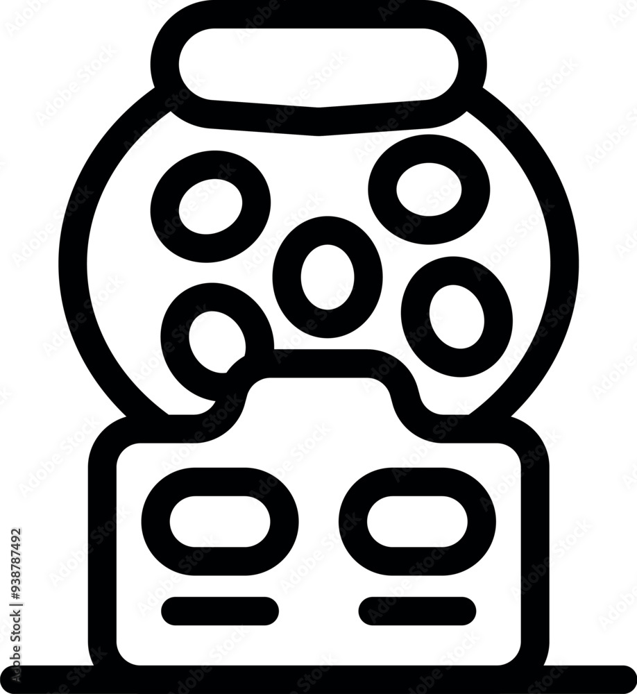 Gumball machine icon illustrating a vending machine dispensing candy ...