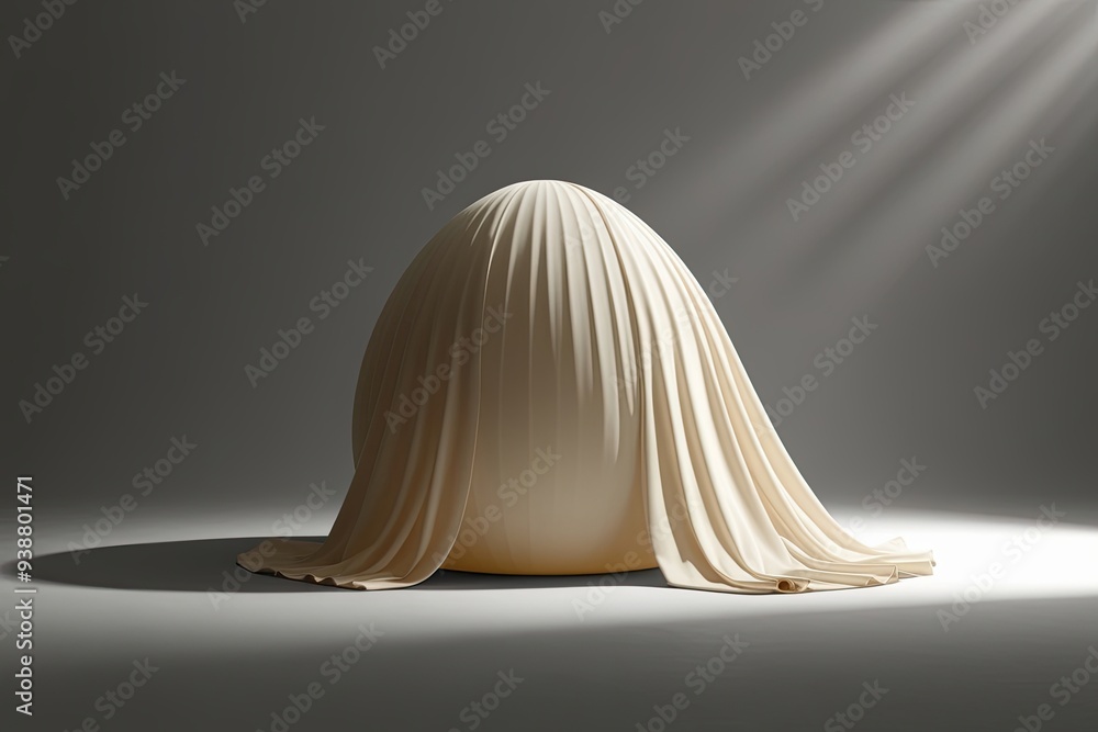 Photo & Art Print Draped Shadow of a Gentle Ellipsoid Capsule Shape ...