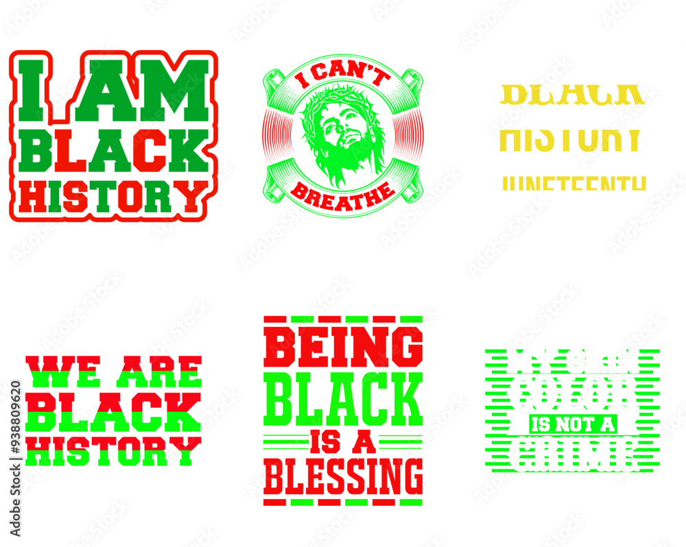Cute Juneteenth Graphics Quotes, Typographic Emblems Set Vector ...