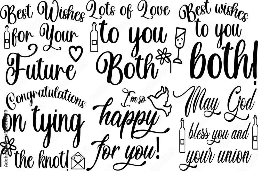 Elegant Welcome Sign Phrases, Trendy Retro Style Illustration Pack ...