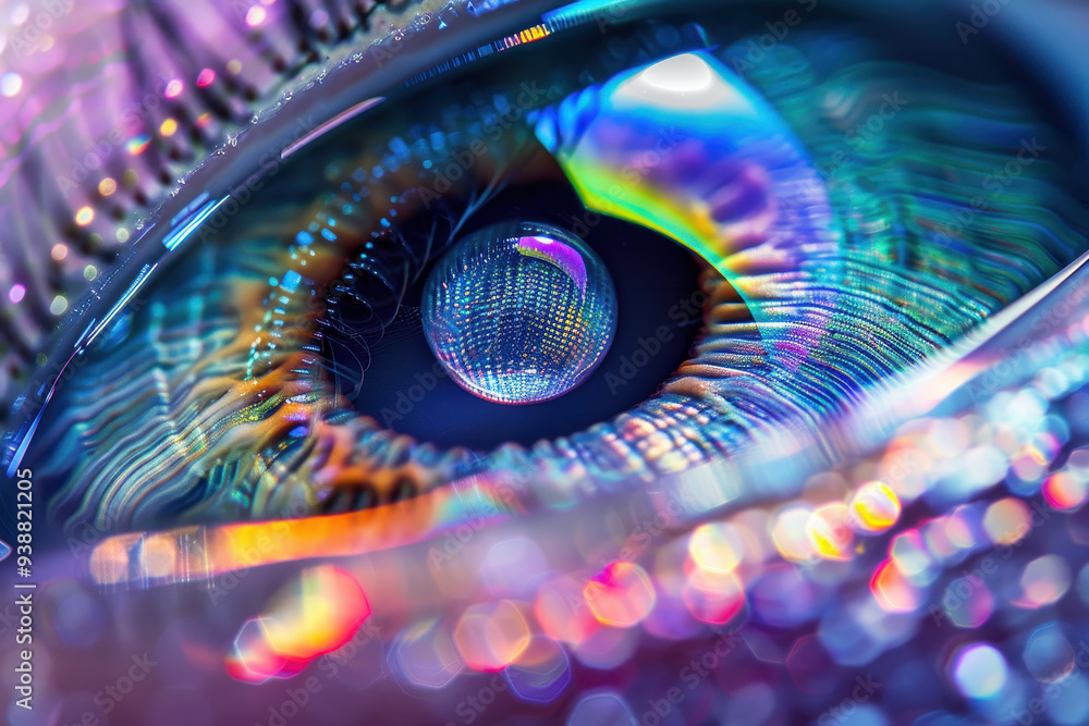 Close-up self-healing e-skin with nanobots repairing a micro-tear on an ...