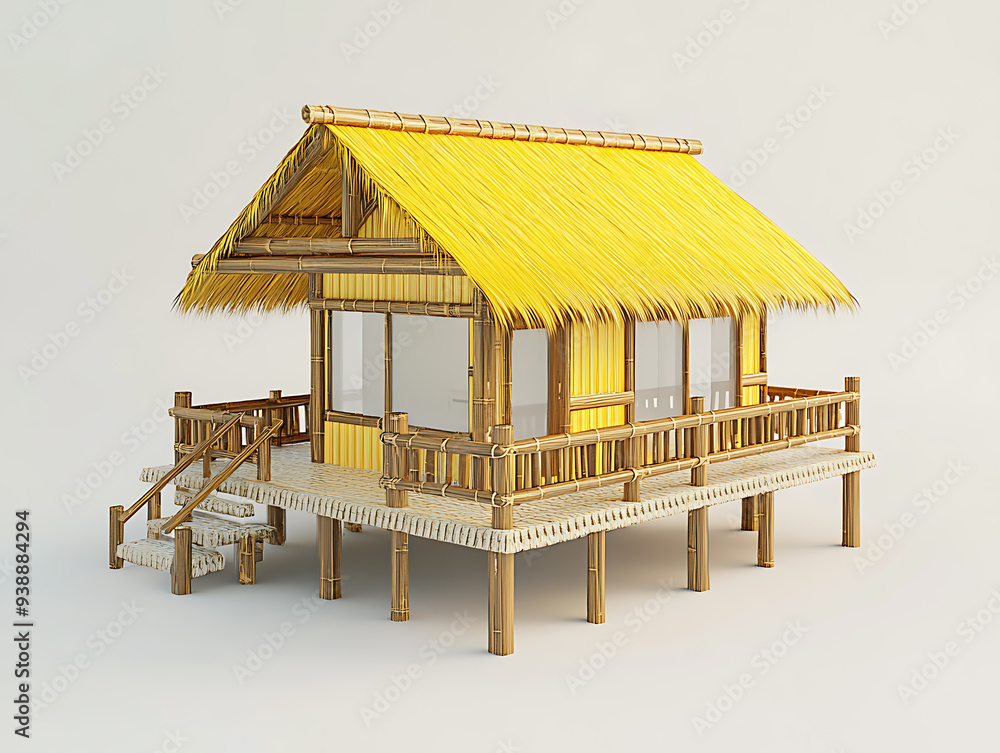 Isometric design of a Filipino bahay kubo Stock Illustration | Adobe Stock