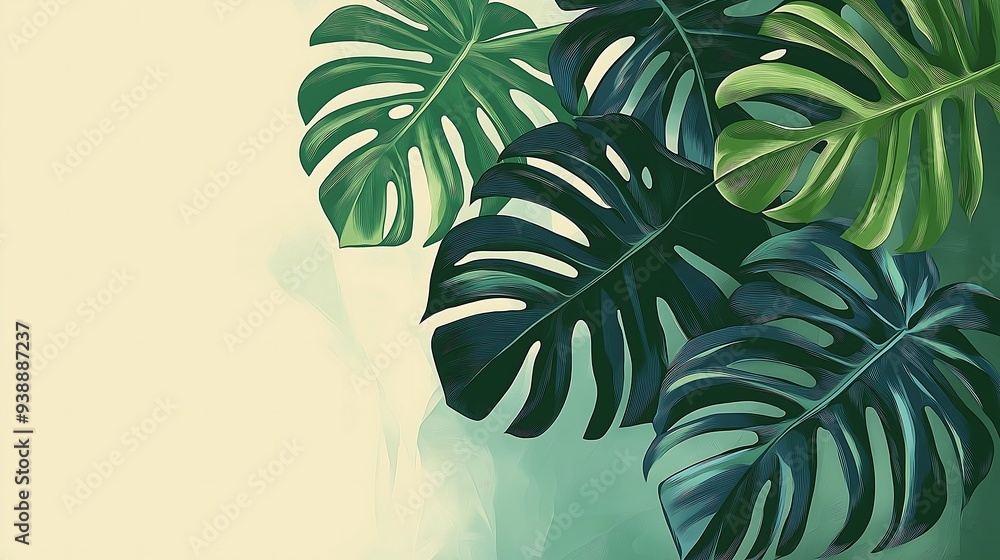 Monstera Albo in a minimalist style: create monstera images Albo in ...