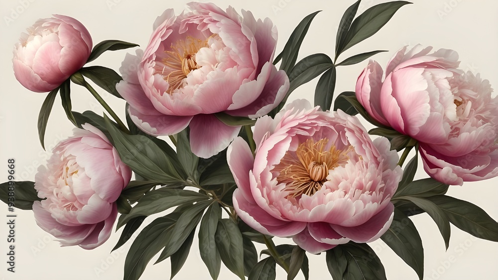High Resolution Printable Greeting Card, Peonies 2. DIY Blank Template ...