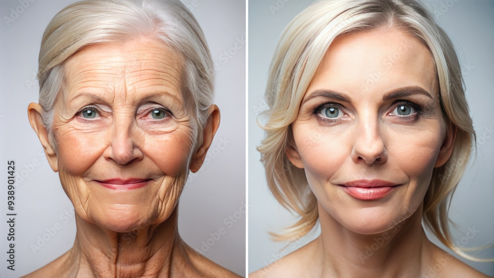 Dramatic transformation shows refreshed and rejuvenated skin with ...