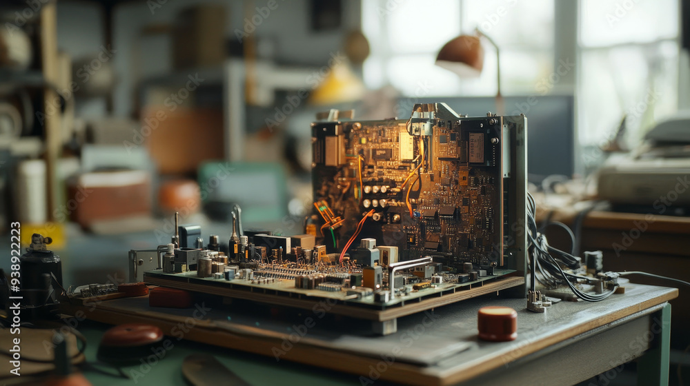 Repairing the electrical components of a computer. Stock Illustration ...