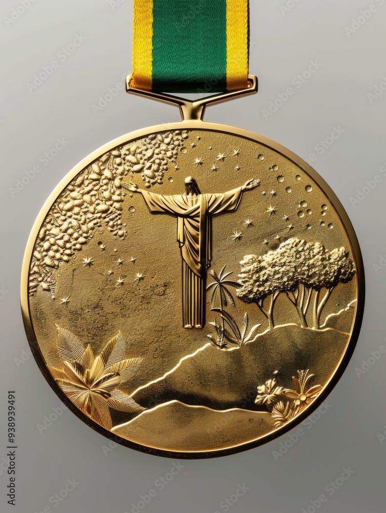 Gold medal design for the Paris Olympics, customized with the style and ...