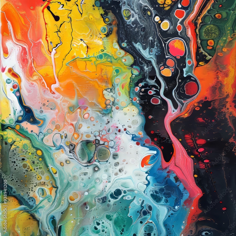 Noise music represented as an abstract piece of art, capturing the ...