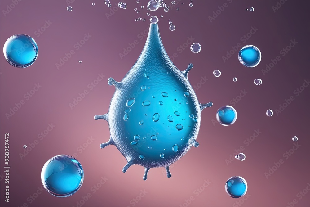 3D Visualization of Cellular Architecture and Water Molecule in ...