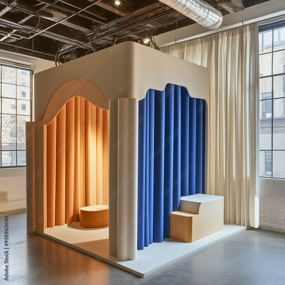 Soft Architecture in a Felt Pop-Up Setup with a Zigzag Profile Stock ...
