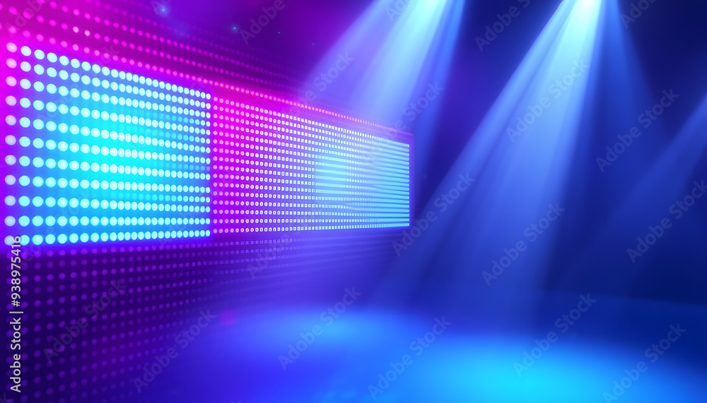 Led screen light background with glow pixel pattern. Digital tv display ...