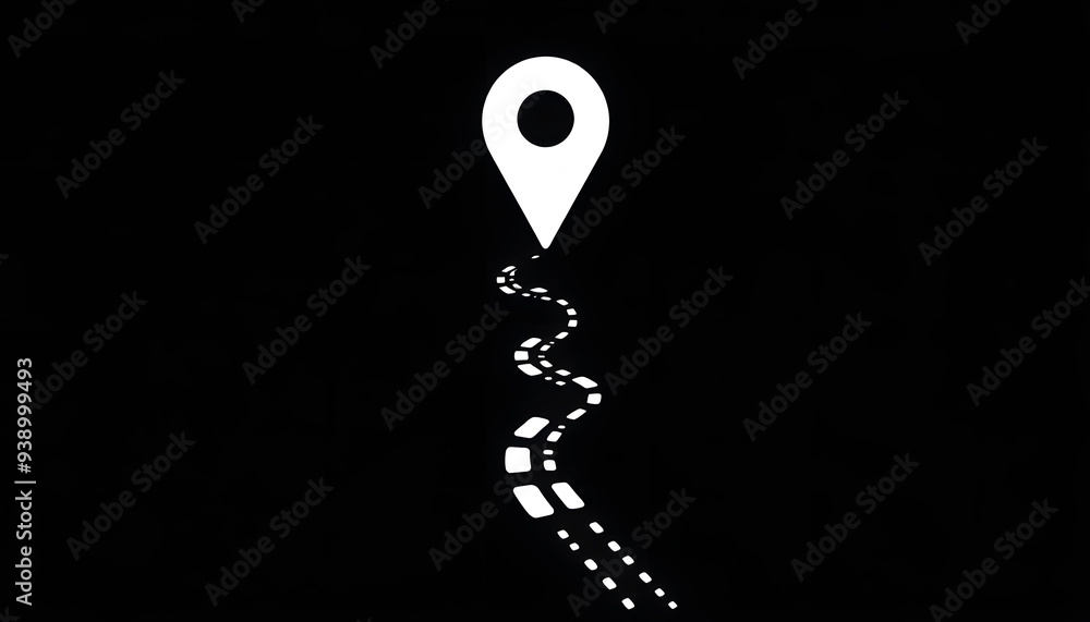 Pointer or point walk trekking route. Footprint, footstep icon. pin between multiple points. Gps ...