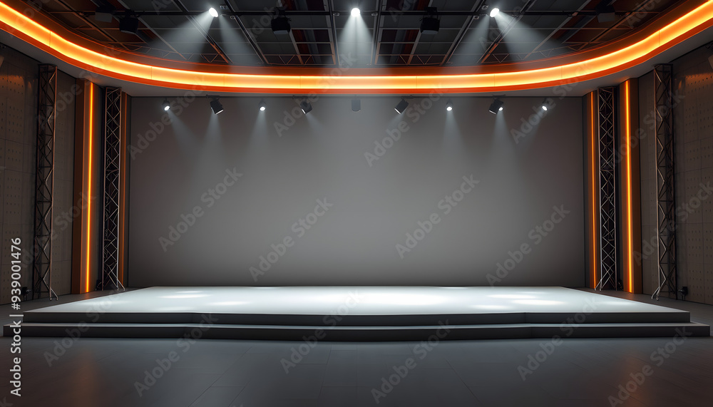 Empty stage design for mockup and corporate identity, display. Platform ...