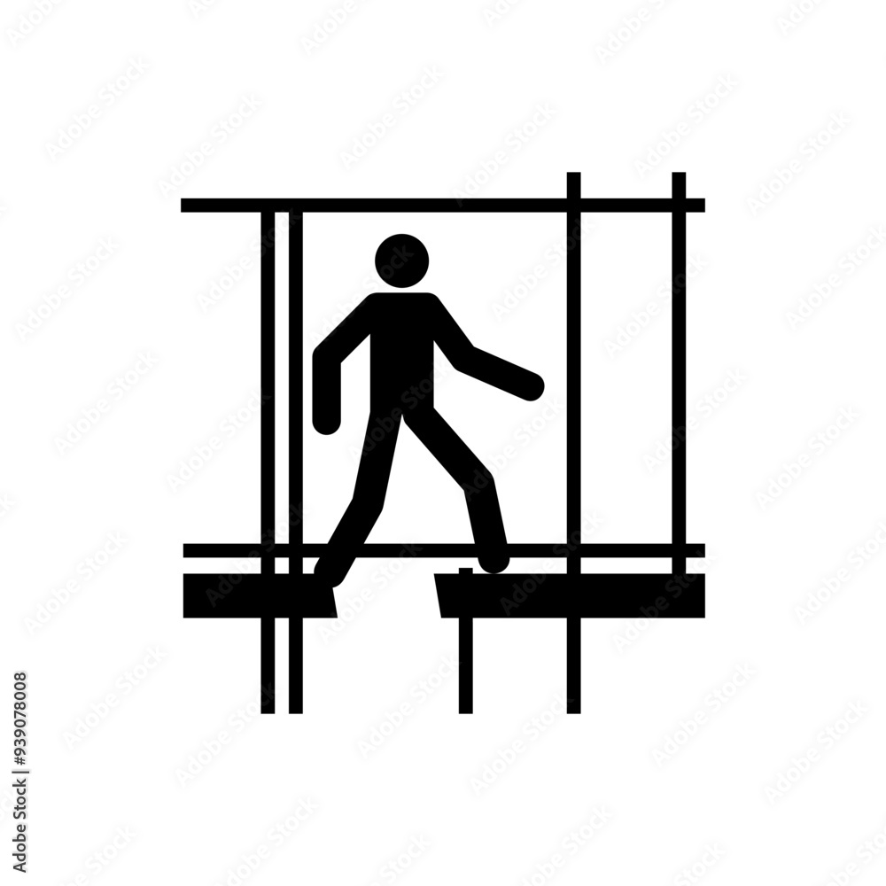 ISO prohibition safety signs_do not use this incomplete scaffold symbol ...